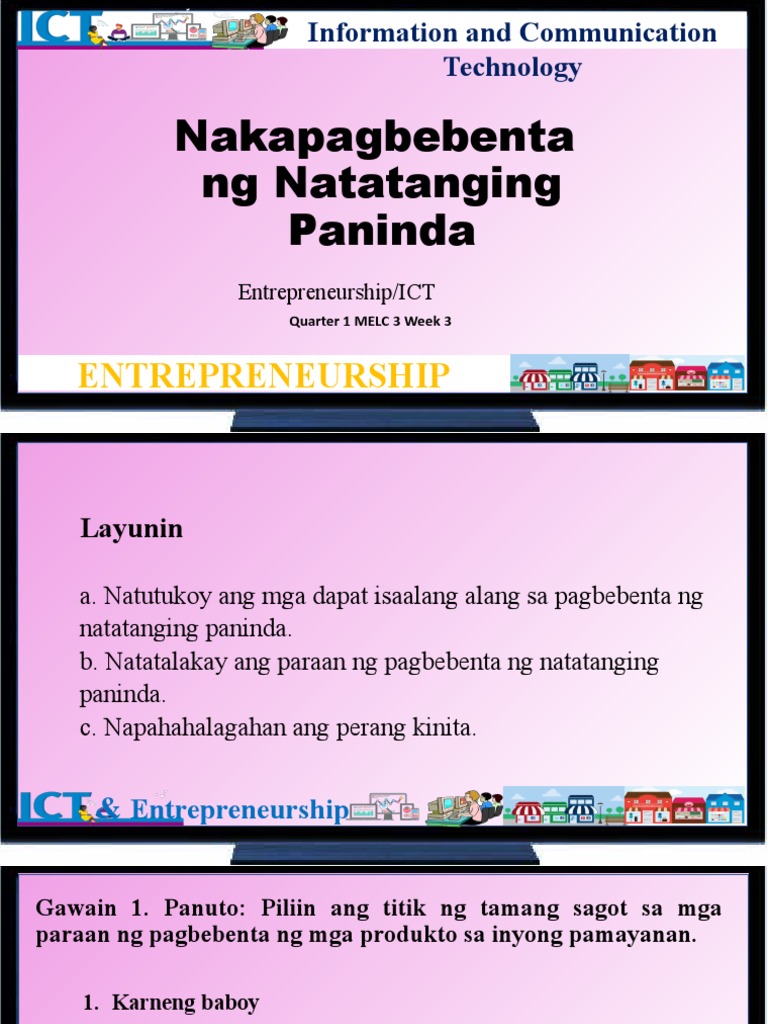 EPP Entrep ICT Q1 MELC 3 Week 3 | PDF