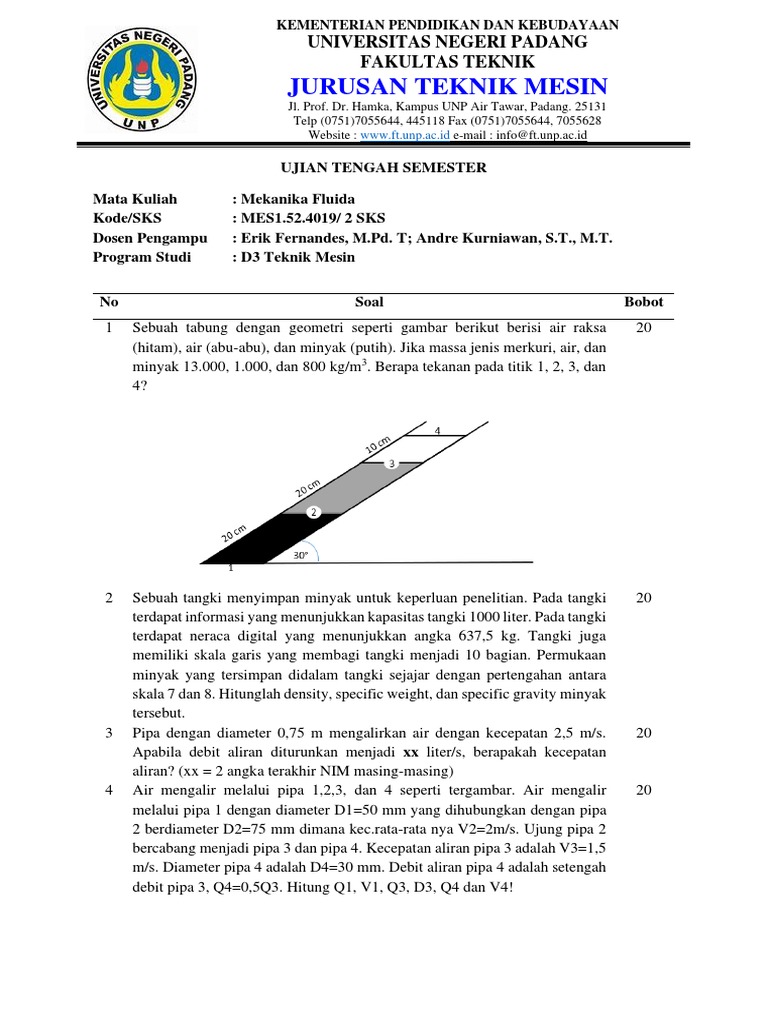 UTS Mekanika Fluida | PDF