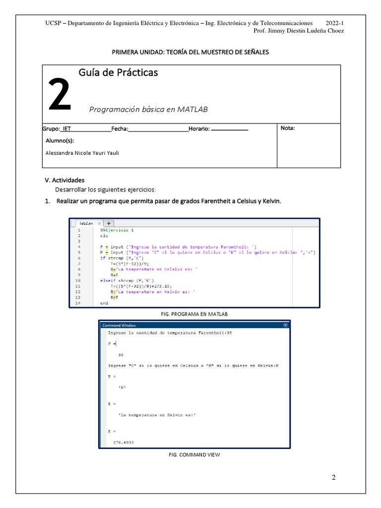 PRACTICA2_Programación Básica MATLAB | PDF | Índice de masa corporal ...