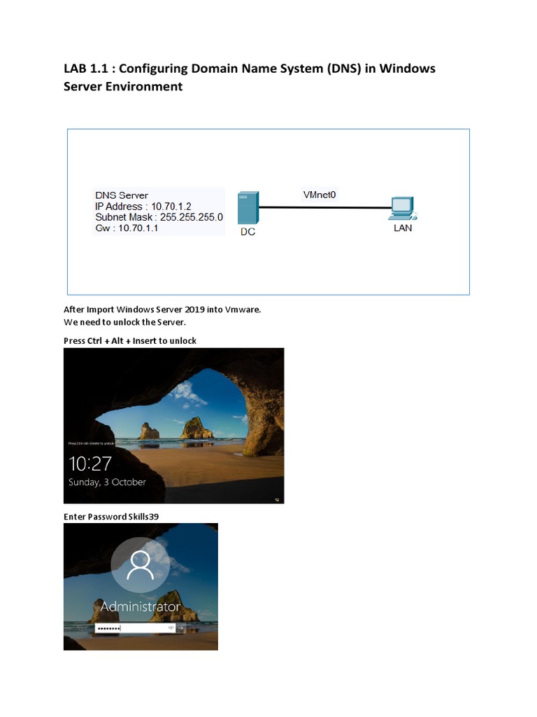 Lab 1.1 Configuring DNS PDF | PDF