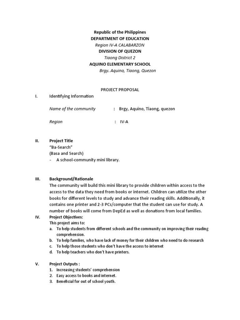 Community Project Proposal | PDF