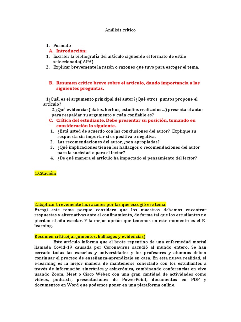 Analisis Critico Modelo | PDF