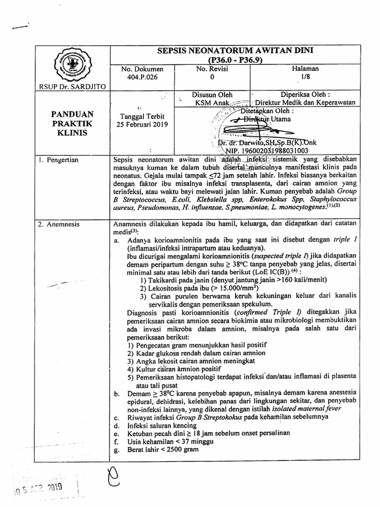 PPK Sepsis Neonatorum awitan dini.pdf | PDF