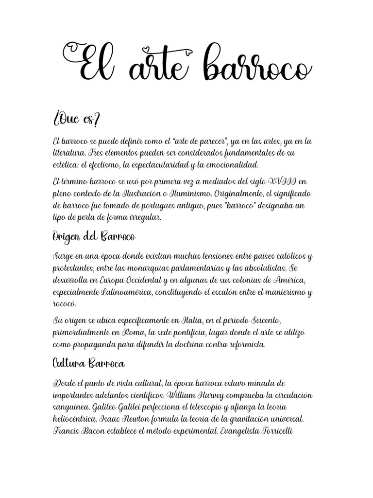 El Arte Barroco PDF | PDF | Barroco | Era de iluminacion