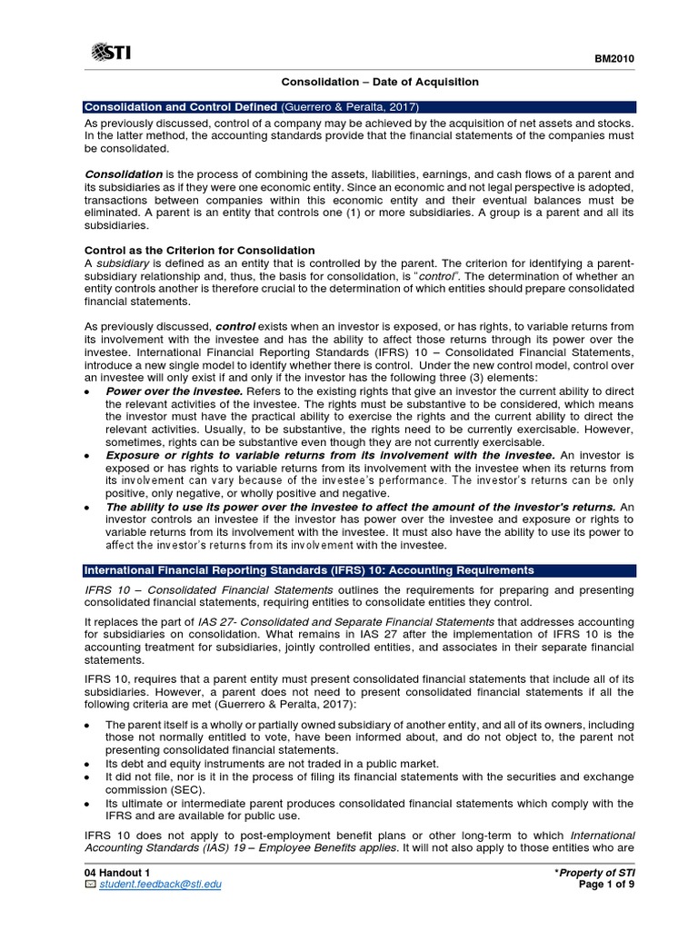 Consolidation Accounting Guide | PDF
