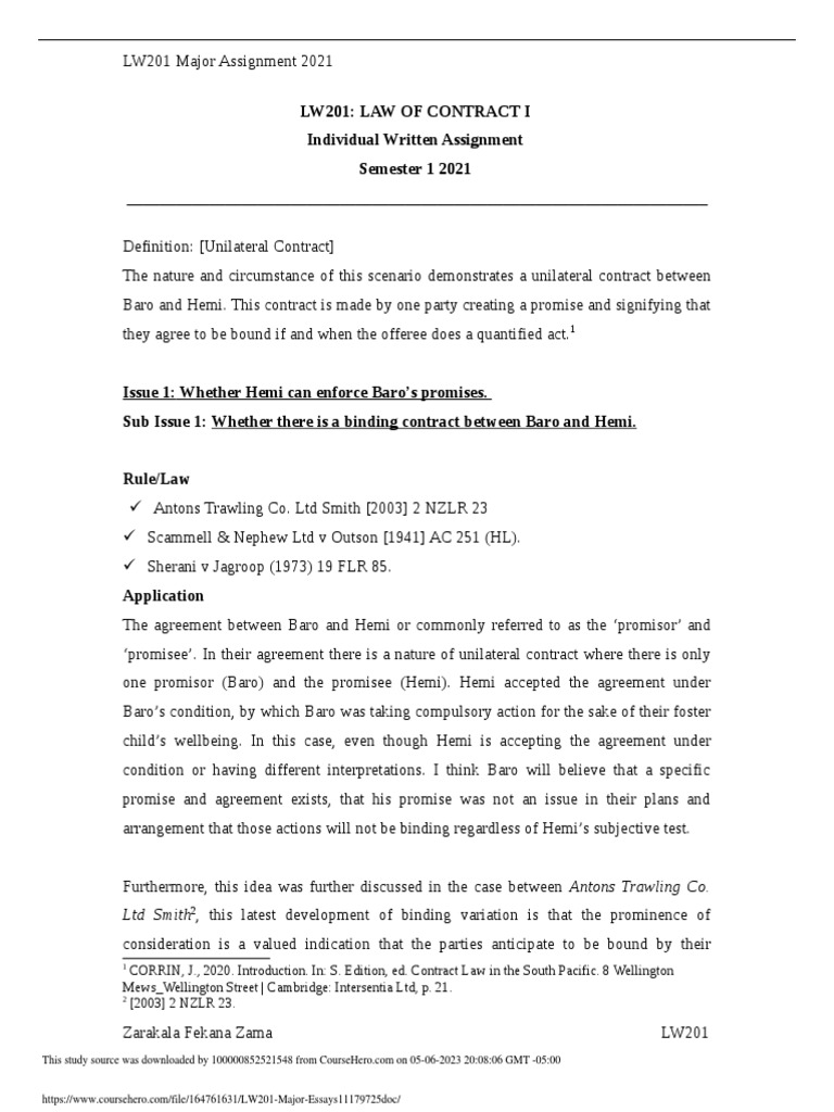 LW201 Major Essay s11179725 PDF | PDF