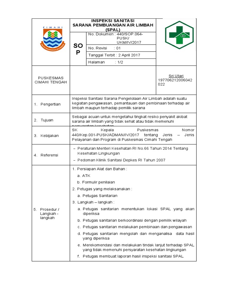Inspeksi Sanitasi Spal | PDF