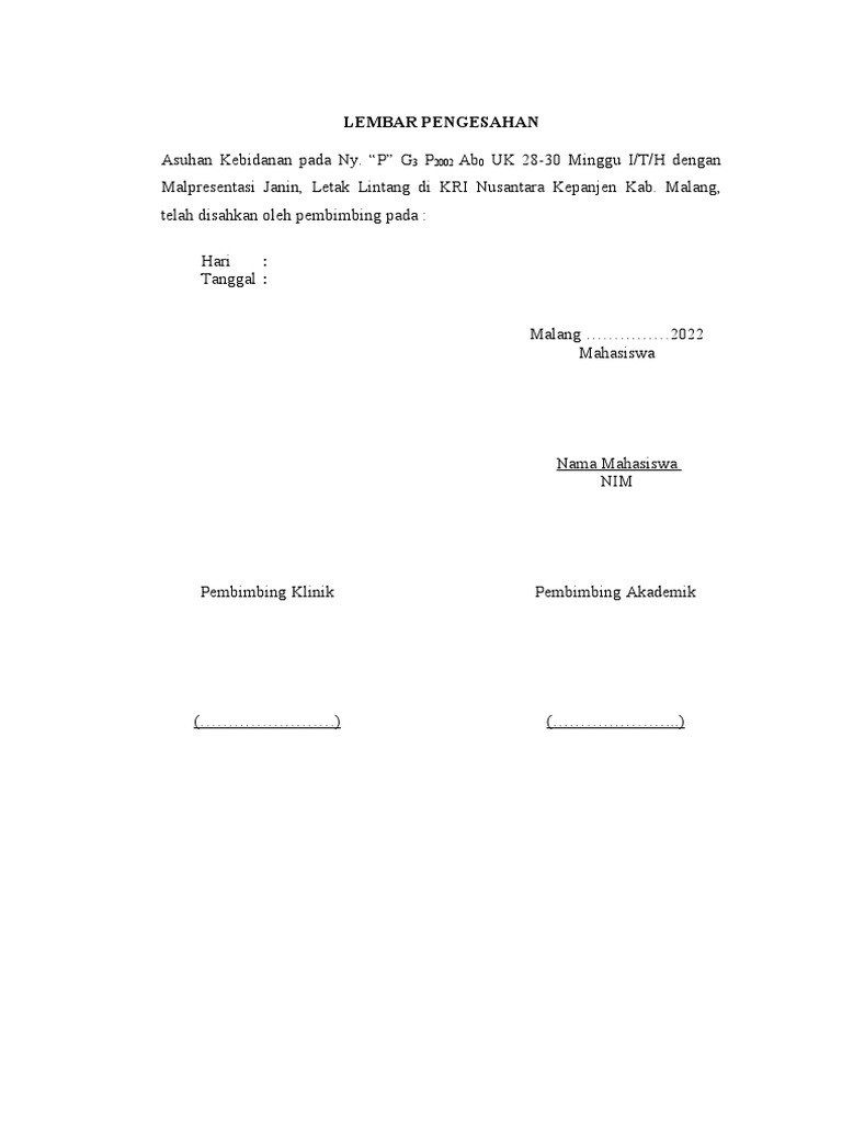 Asuhan Kebidanan G3 P2002 Malpresentasi | PDF