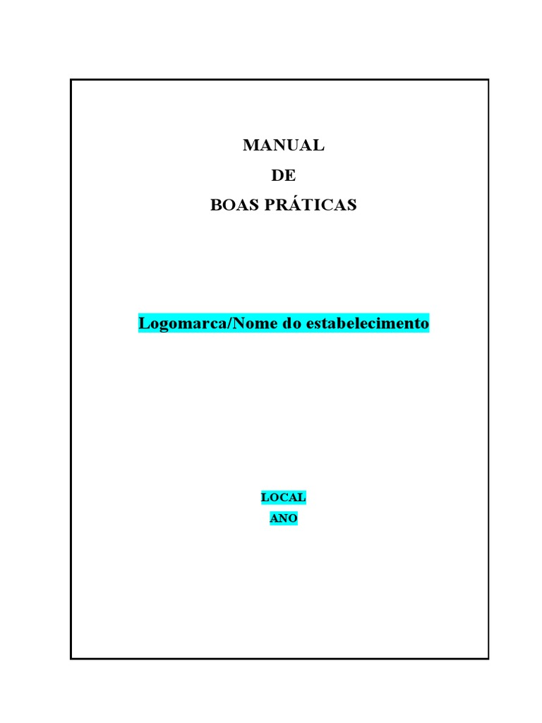 Modelo para Manual de Boas Práticas-1 PDF | PDF