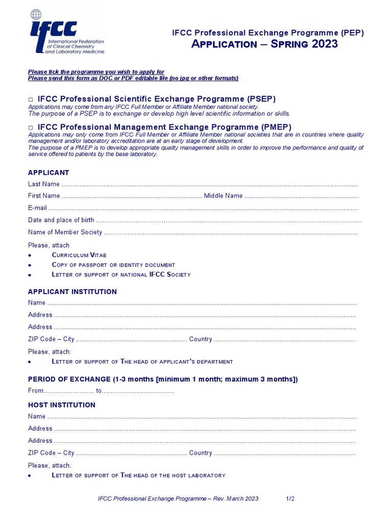 Pep-Application Form Rev - Spring2023 | PDF