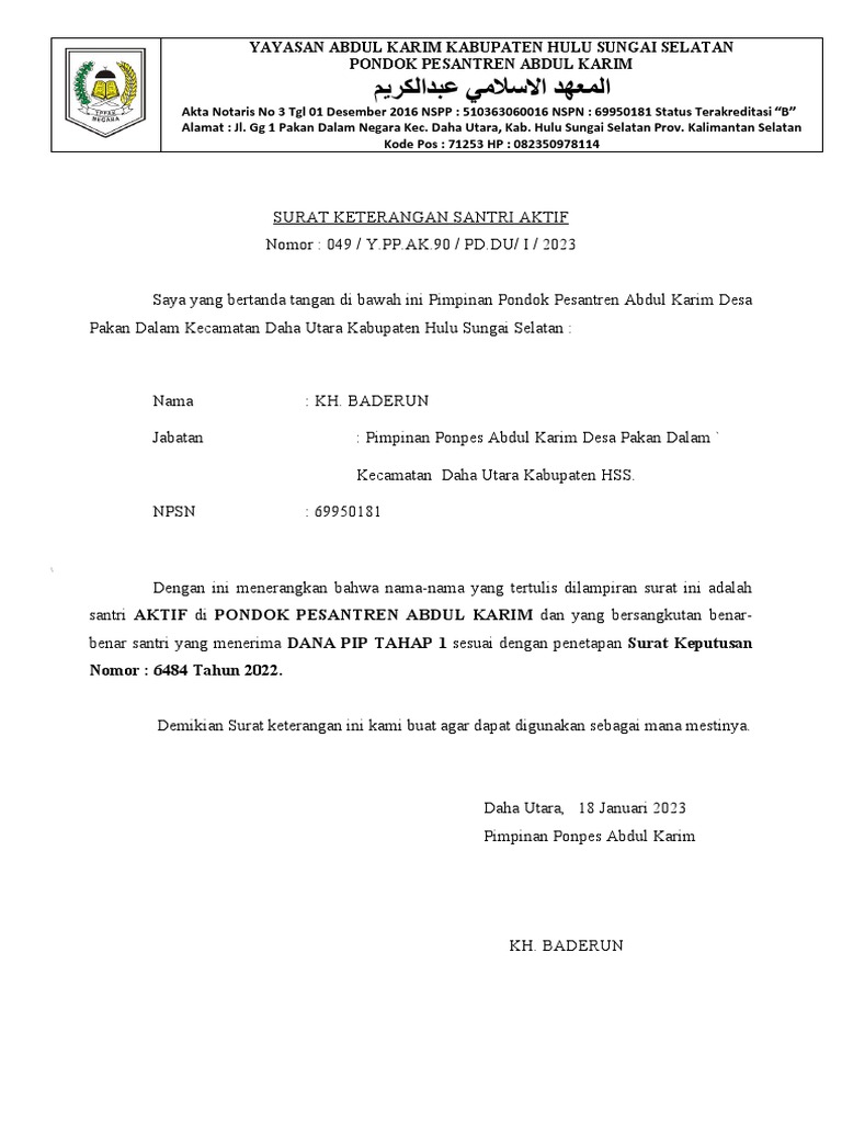 SK Ket Aktif Belajar | PDF