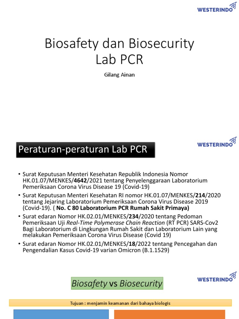 Biosafety & Biosecurity Lab PCR PDF | PDF