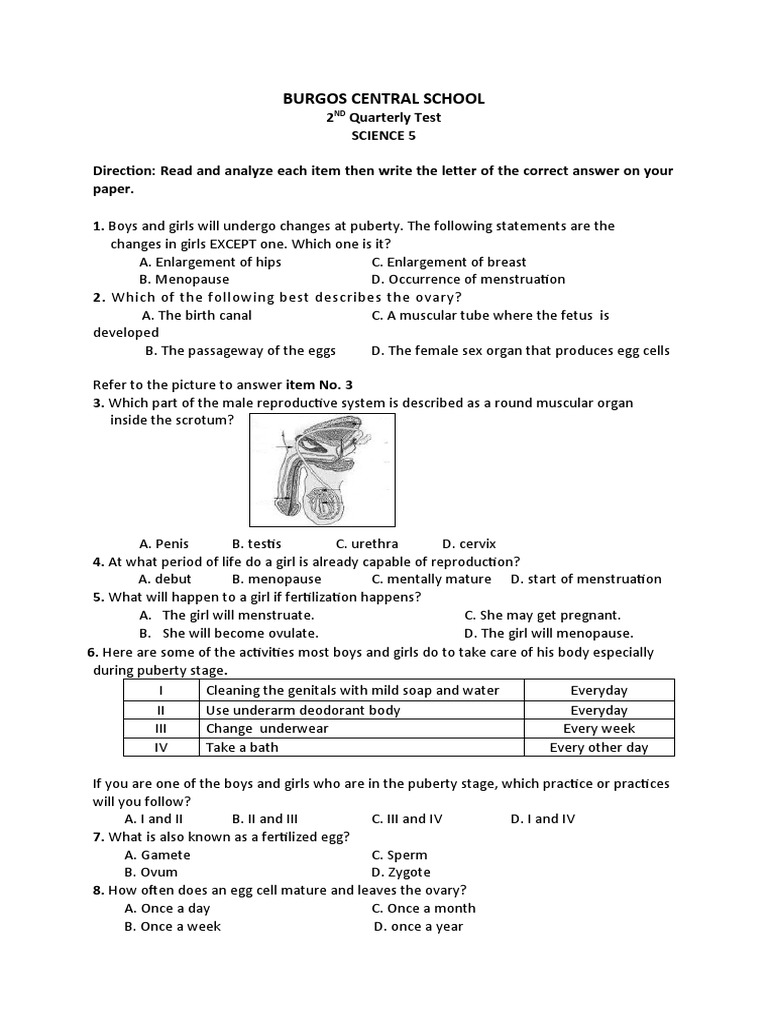 Q2 Science 5 Quarterly Test With Tos | PDF