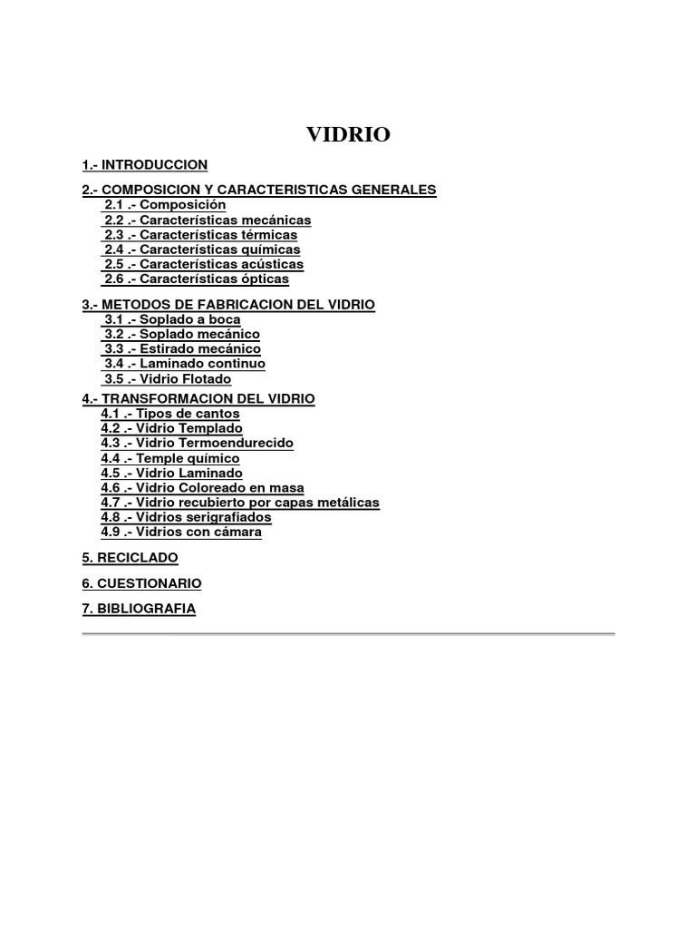 Composición y fabricación del vidrio | PDF