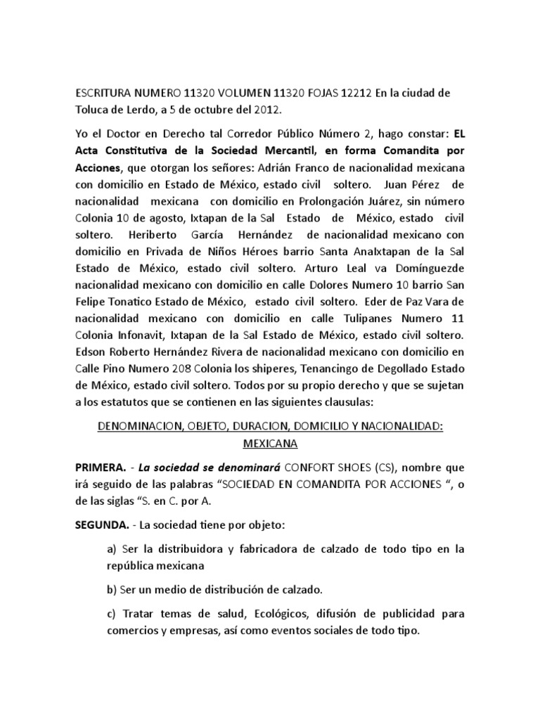 Acta Constitutiva | PDF