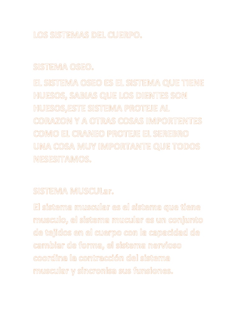 Los Sistemas Del Cuerpo | PDF