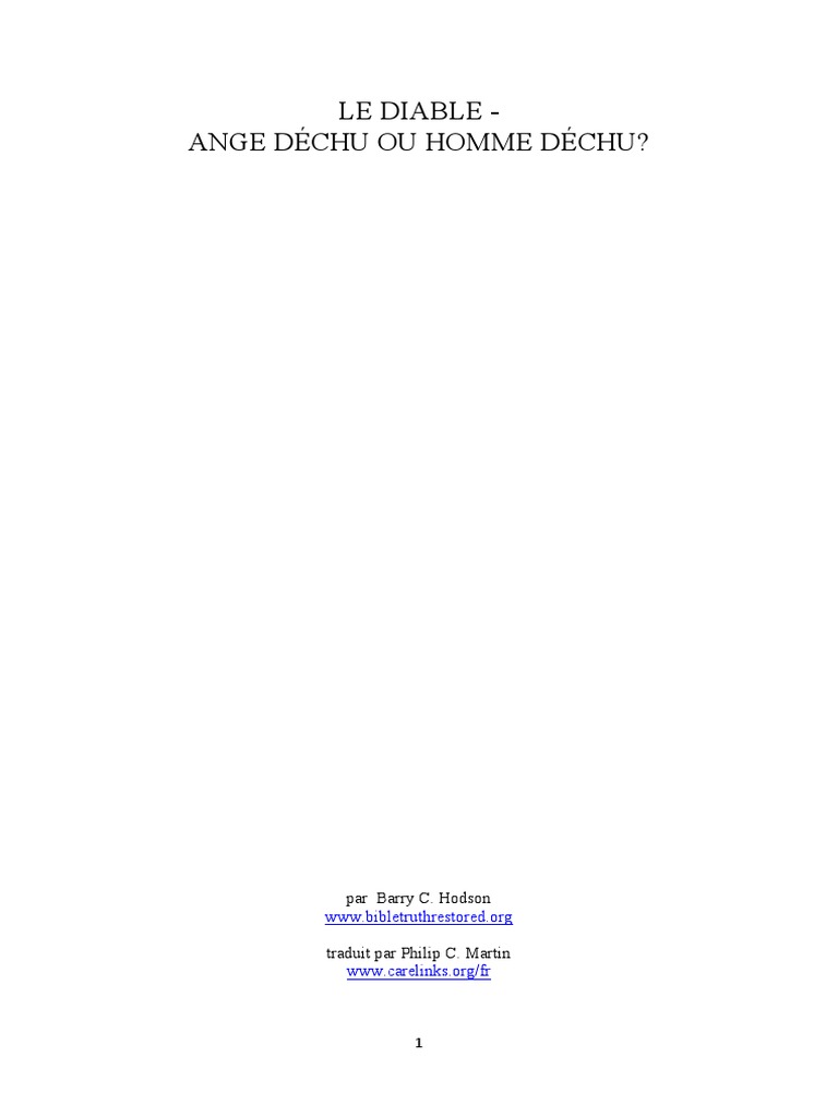 Le Diable - Ange Déchu Ou Homme Déchu | PDF