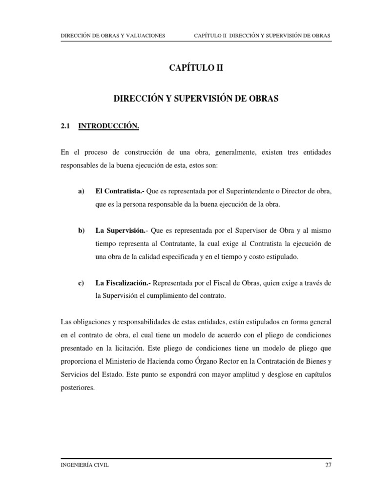Dirección y Supervisión de Obras PDF | PDF | Presupuesto | Ingeniero civil