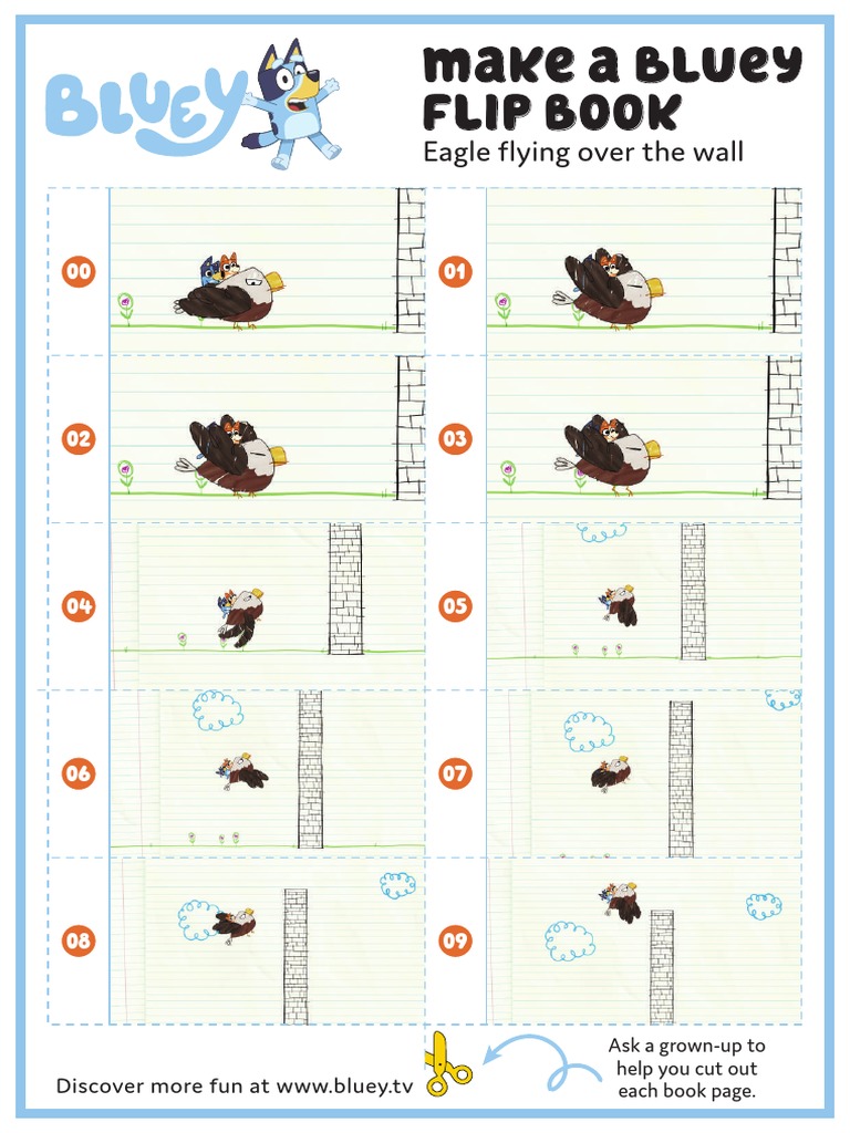Bluey Flipbook Bird Flying Over Wall - Compressed | PDF
