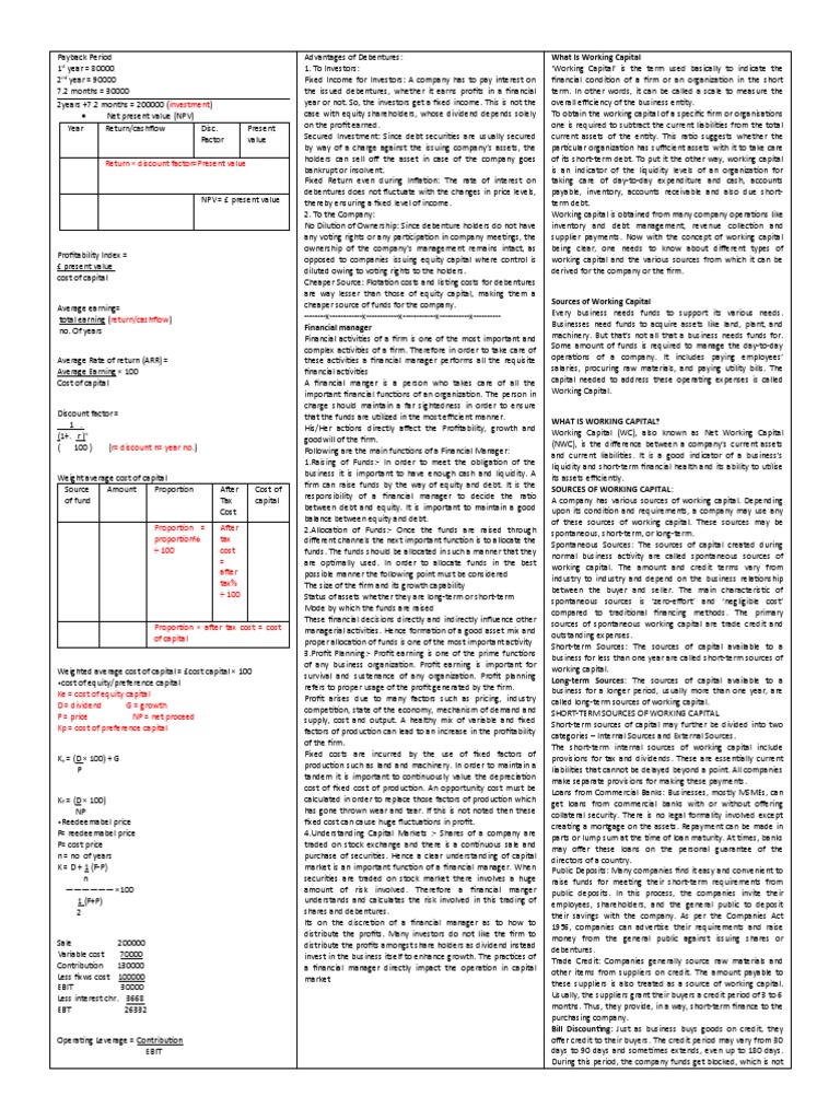 Financial Management Sem 3 | PDF