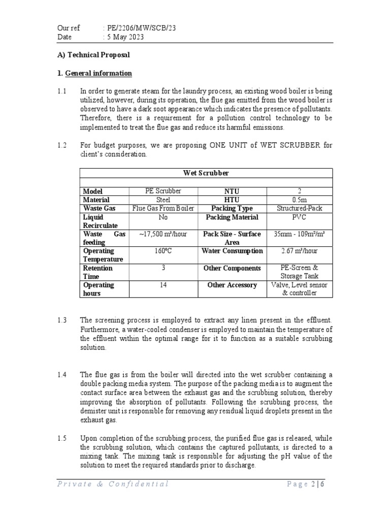 Wet Scrubber Proposal PDF | PDF
