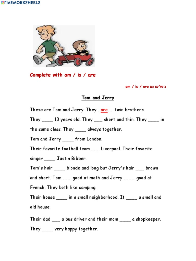 Verb To Be Worksheet Week 4 | PDF