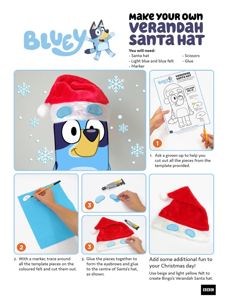 Bluey Verandah Santa Hat PDF | PDF