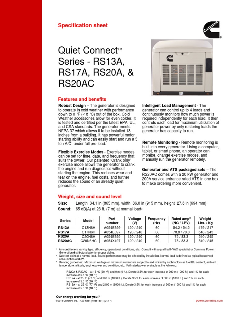 RS Models Spec Sheet PDF | PDF