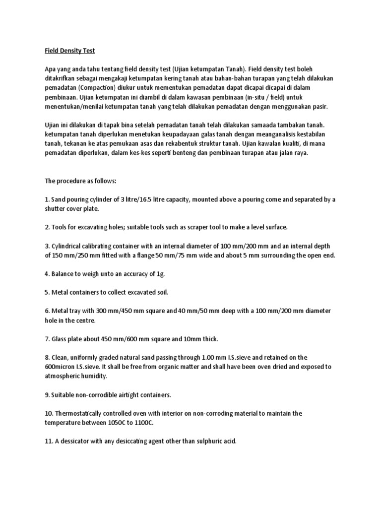 Field Density Test Pdf