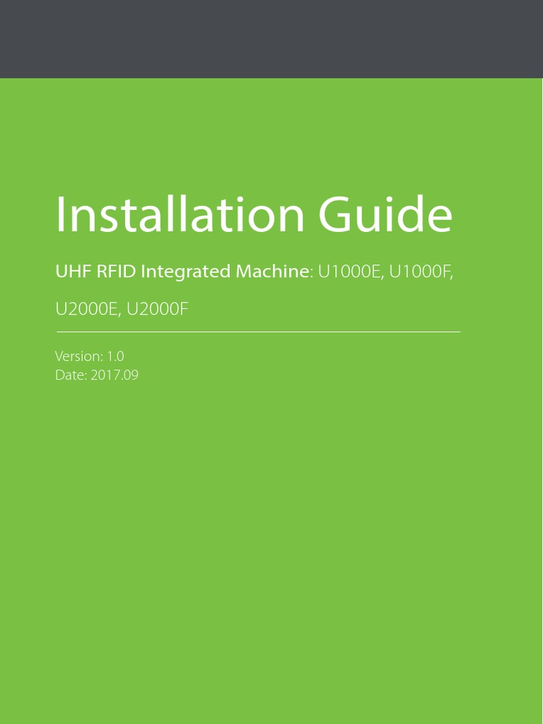 Uhf Rfid Standalone Terminal Installation Guidev1.0 PDF | PDF