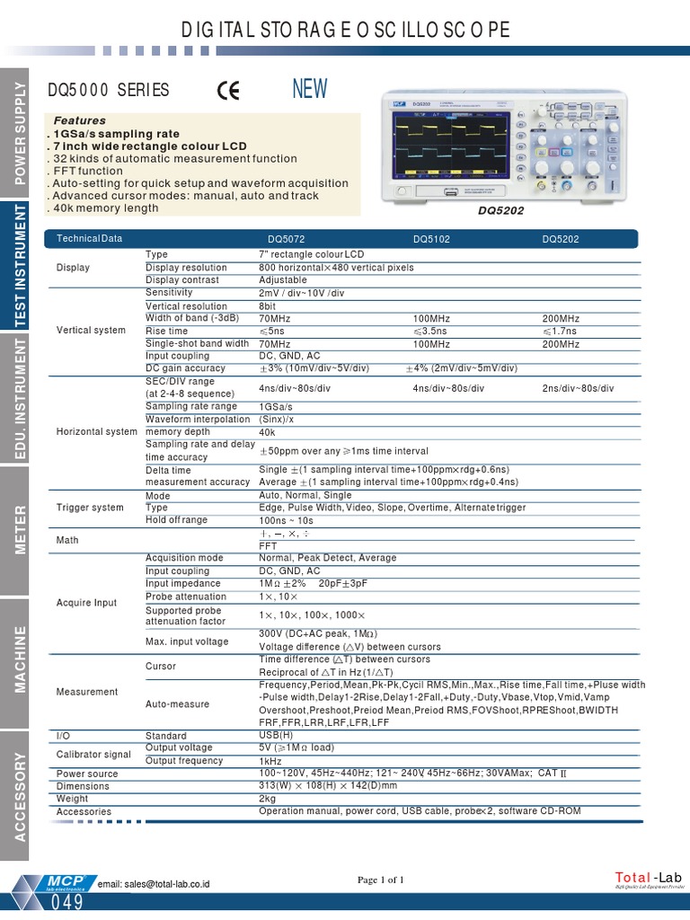 DQ5000 Series Digital Storage Oscilloscope | PDF