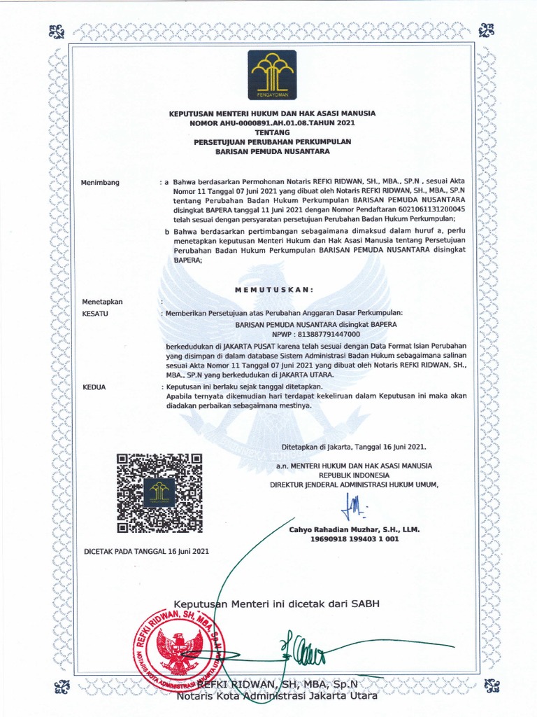 Akta PKR No.11 TGL 07juni2021 Dan SK-merged PDF | PDF