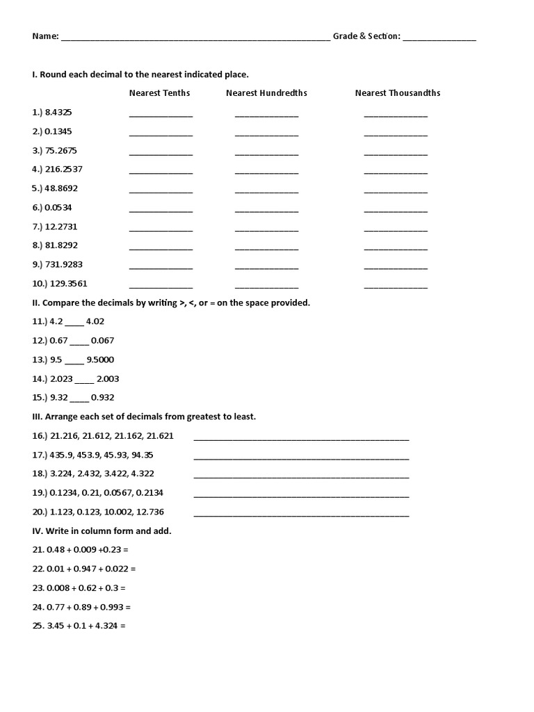 Seatwork | PDF | Mathematics | Division (Mathematics)