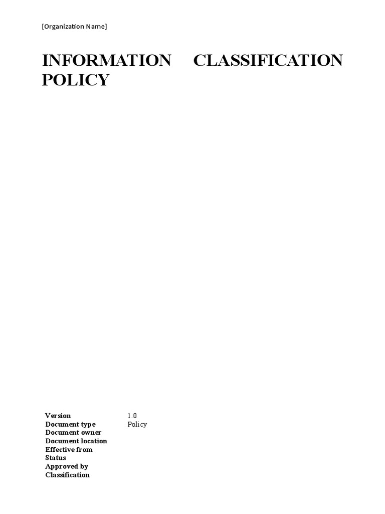 Information Classification Policy | PDF | Information Security ...