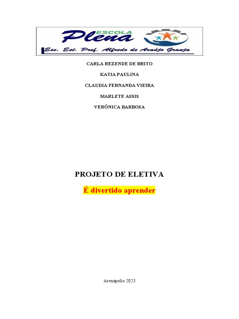 Projeto Eletiva 2023 | PDF