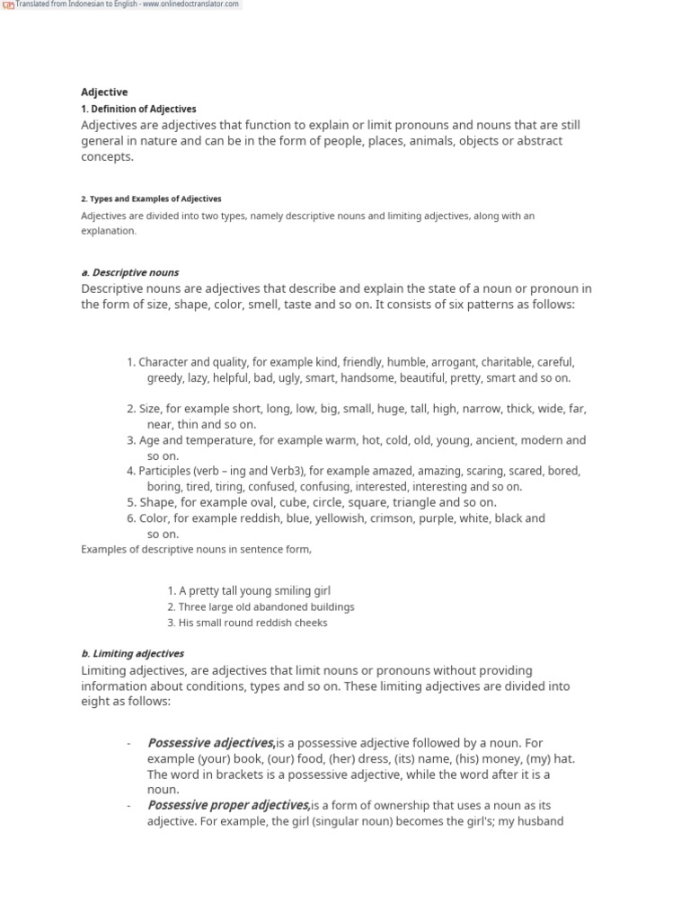 Adjective & Adverb - Id.en PDF | PDF | Adverb | Noun