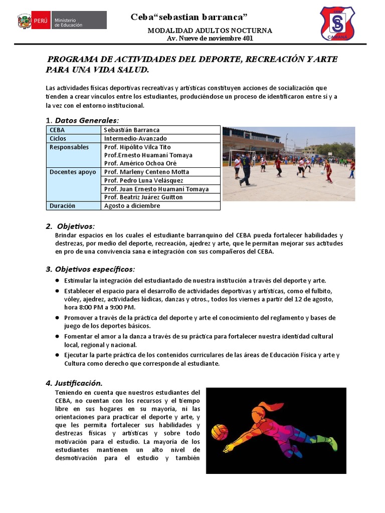 1-Proyecto Integral Deporte y Arte | PDF