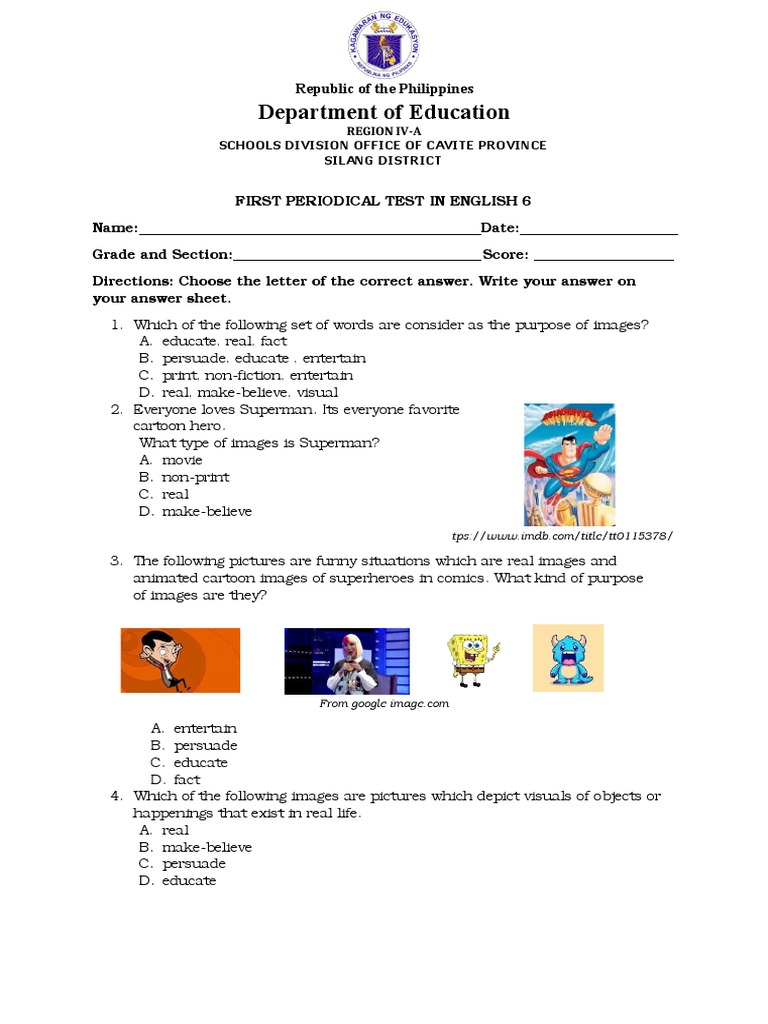 First Periodical Test in English 6 | PDF