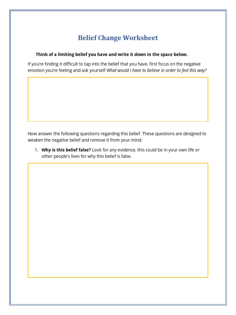 Belief Change Worksheet | PDF