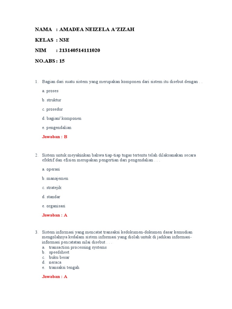 Tugas 1 (5 SOAL PILGAN) | PDF