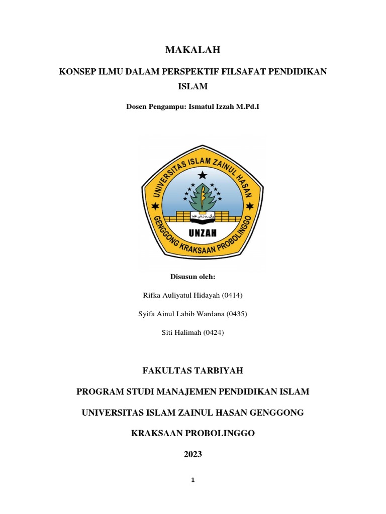 Konsep Ilmu Dalam Perspektif Filsafat Pendidikan Islam | PDF