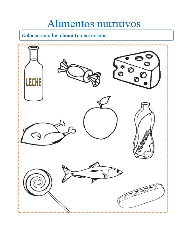 Alimentos Nutritivos y No Nutritivos para Ninos de 4 Anos | PDF