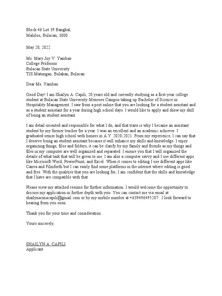 CAPILI PCM Cover Letter.docx | PDF