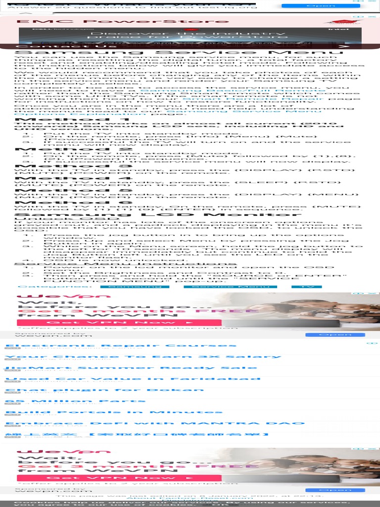 Samsung Service Menu - Factory-Reset.com 2 | PDF | Menu (Computing ...