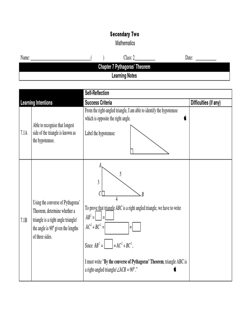 Understanding Pythagoras' Theorem | PDF