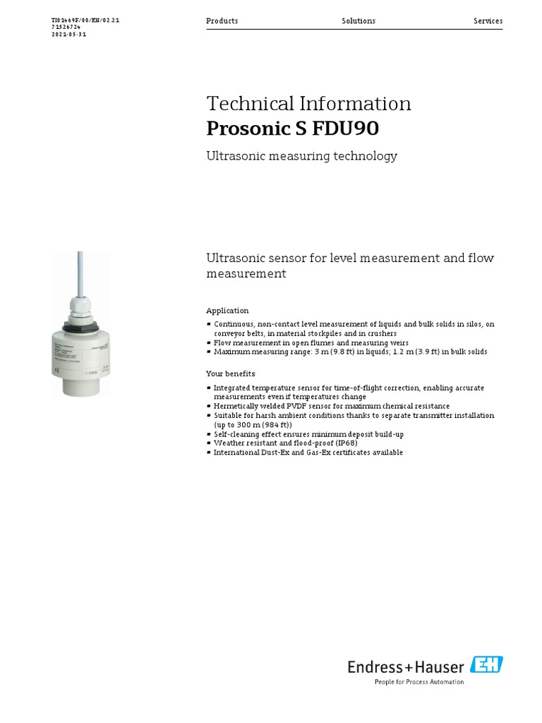 Prosonic S Fdu90 Pdf Pdf Power Supply Decibel