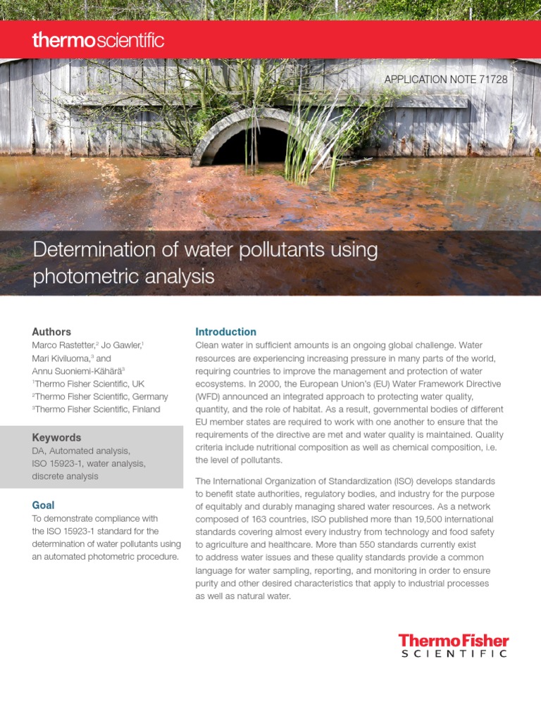AN 71728 DA ISO Water Pollutants AN71728 EN PDF | PDF