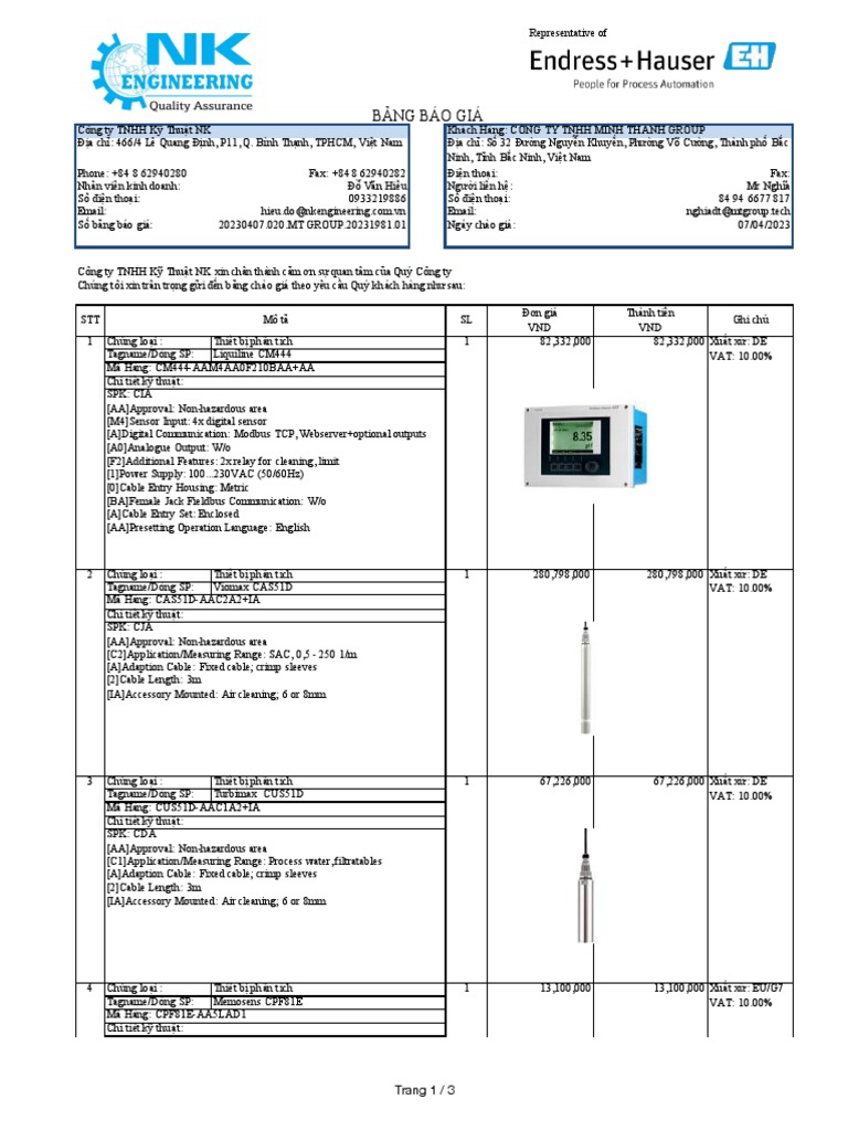 20230407.MT GROUP.Trạm Quan trắc.01 PDF | PDF