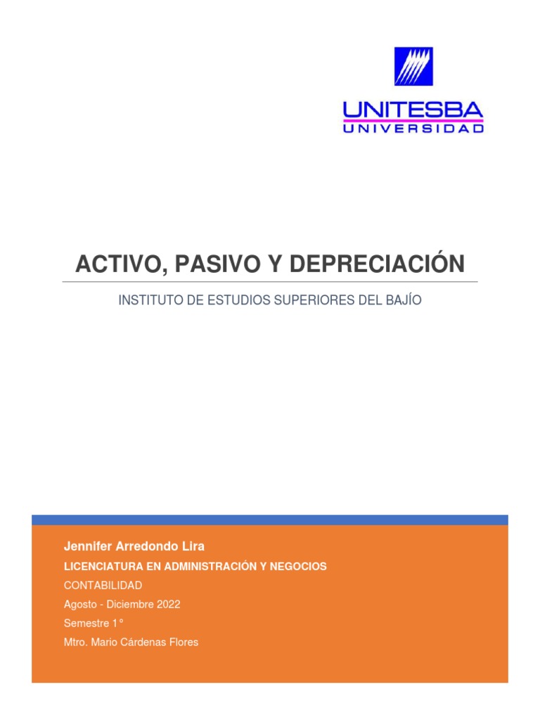 Activo, Pasivo y Depreciacion | PDF