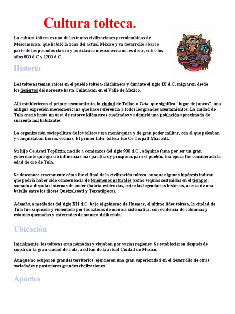 Cultura Tolteca | PDF
